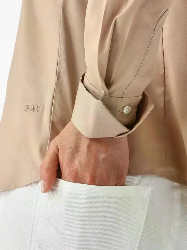 FAY Logo-embroidered Shirt - Neutrals