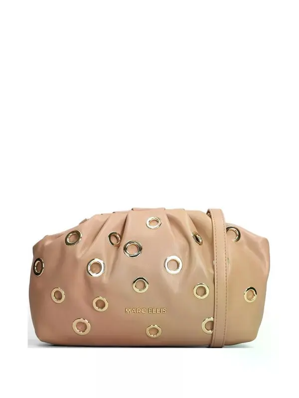 MARC ELLIS Daphne Studs Eyelet-embellished Shoulder Bag - Neutrals