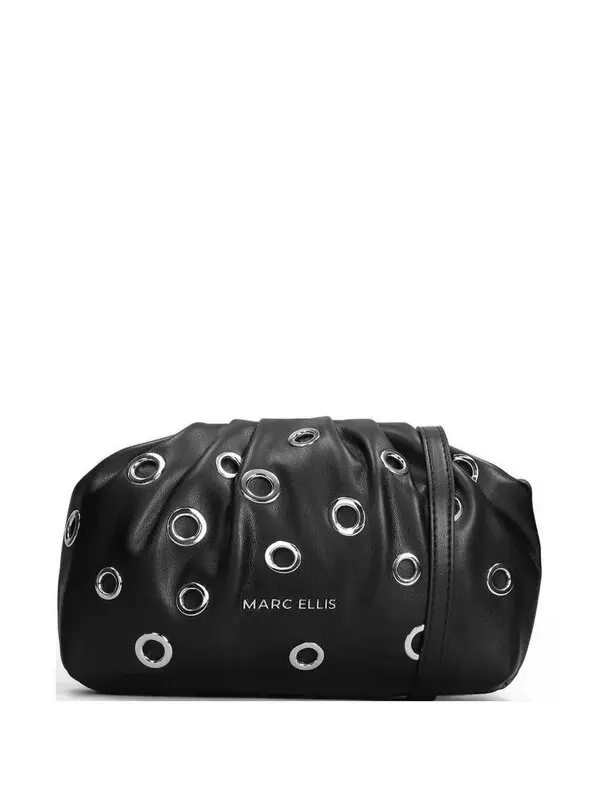 MARC ELLIS Daphne Studs Eyelet-embellished Shoulder Bag - Black