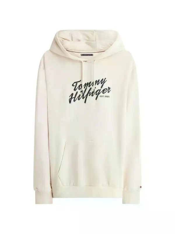 Tommy Hilfiger Logo-embroidered Hoodie - Neutrals