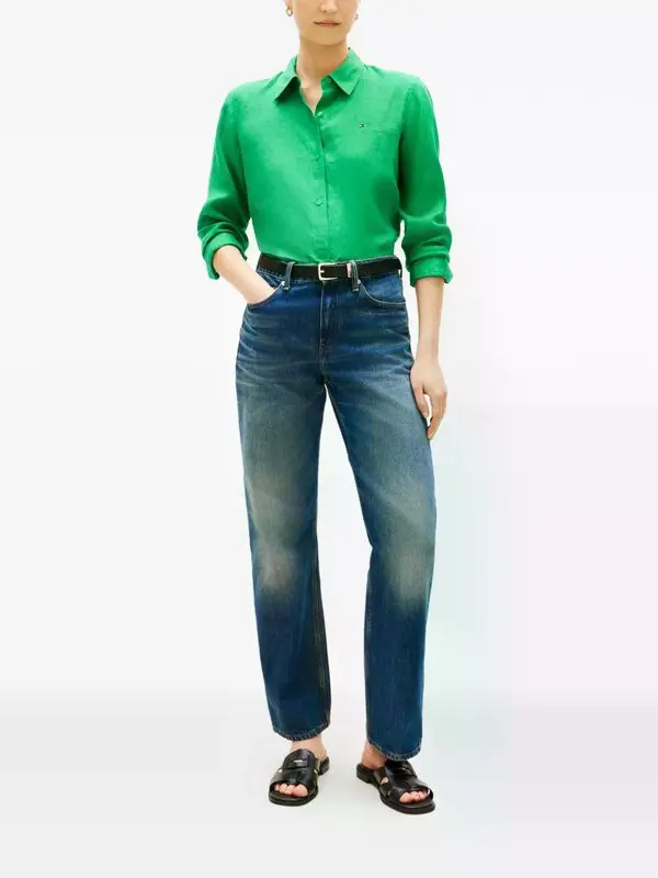 Tommy Hilfiger Logo-embroidered Button-down Shirt - Green