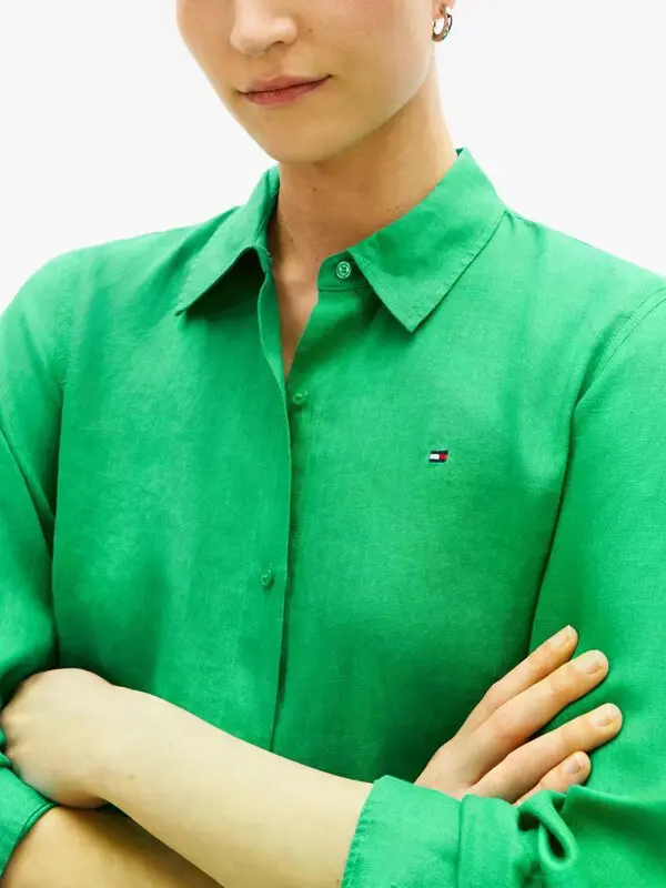Tommy Hilfiger Logo-embroidered Button-down Shirt - Green