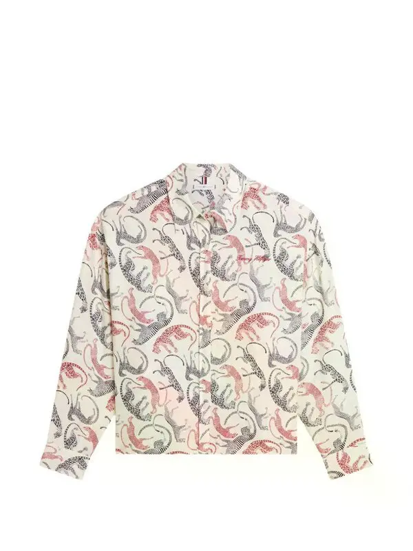 Tommy Hilfiger Oversized Animal-print Linen Shirt - Neutrals