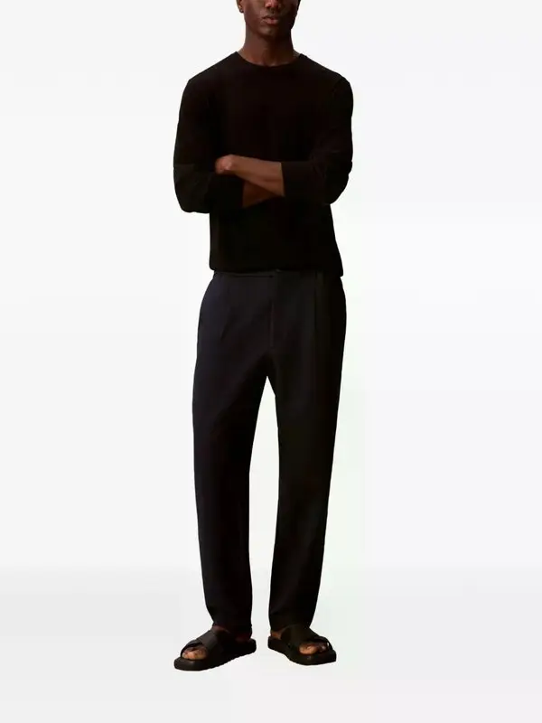 Calvin Klein Pleated Trousers With Elasticated Waist - Blue