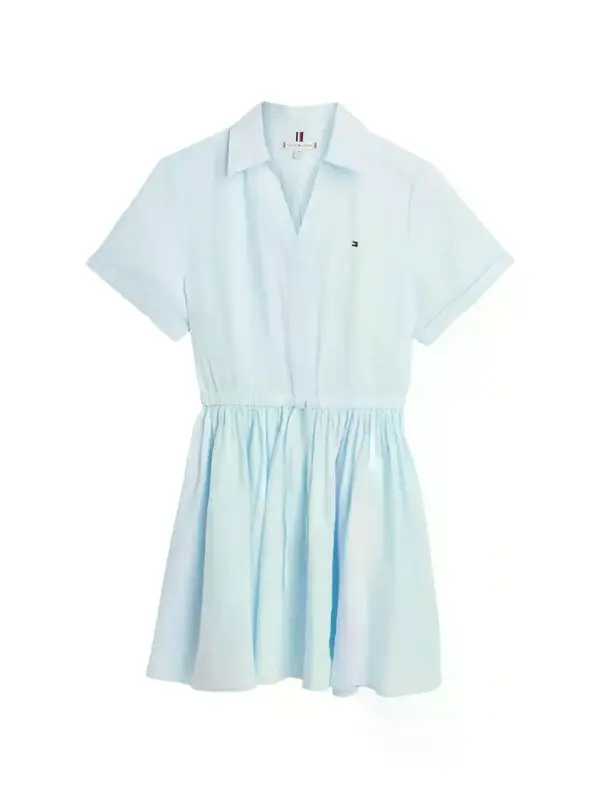 Tommy Hilfiger Drawstring-waist Relaxed Linen Mini Dress - Blue
