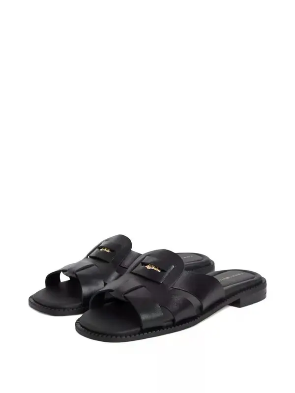 Tommy Hilfiger Logo-plaque Cut-out Leather Sandals