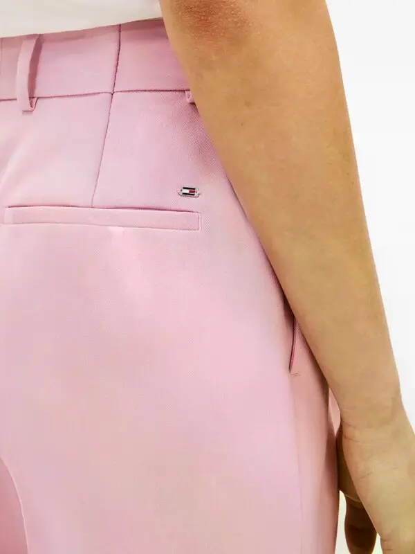 Tommy Hilfiger Pleated Straight-leg Wool-blend Trousers - Pink
