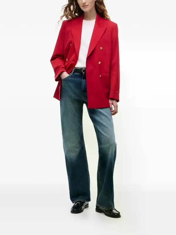 Tommy Hilfiger Timeless Double-breasted Relaxed-fit Wool-blend Blazer - Red