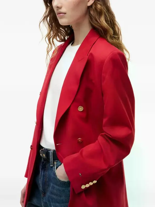 Tommy Hilfiger Timeless Double-breasted Relaxed-fit Wool-blend Blazer - Red