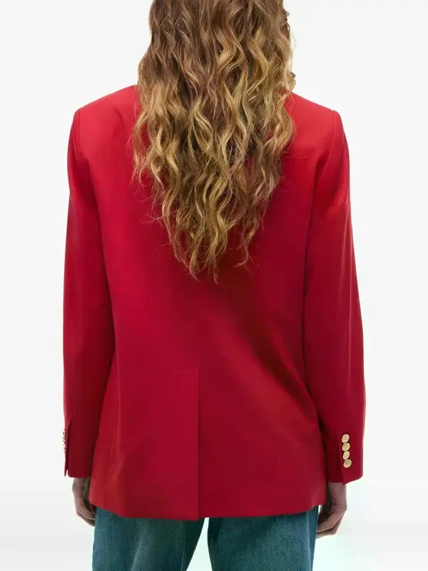 Tommy Hilfiger Timeless Double-breasted Relaxed-fit Wool-blend Blazer - Red