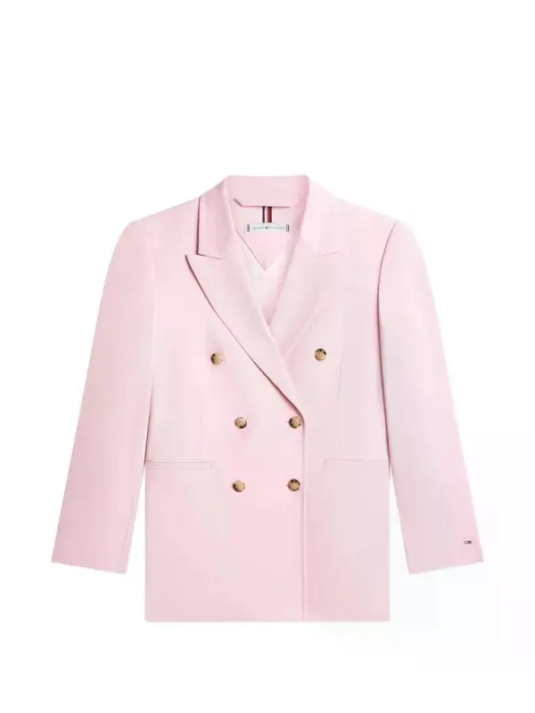 Tommy Hilfiger Wool-blend Double-breasted Blazer - Pink