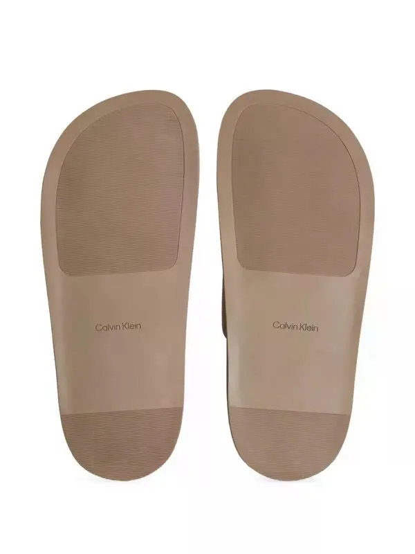 Calvin Klein Buckle-fastening Double-strap Slippers - Neutrals