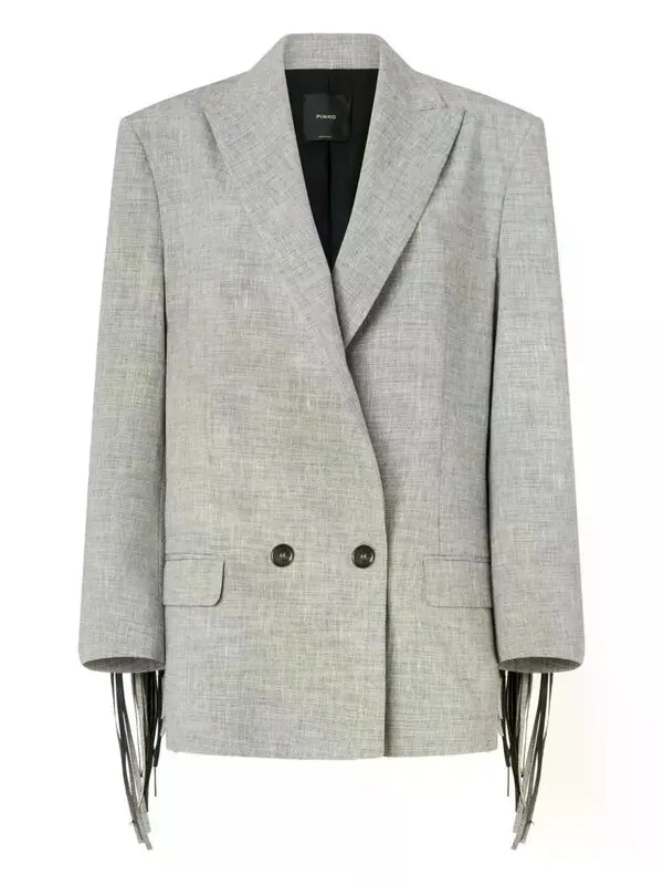 Pinko Fringed Double-breasted Blazer