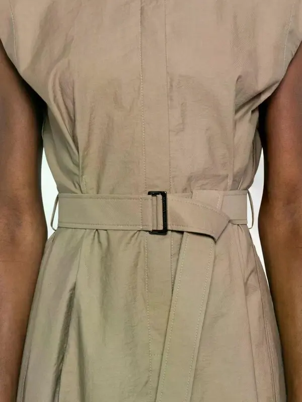 Brunello Cucinelli Belted Sleeveless Midi Dress - Neutrals