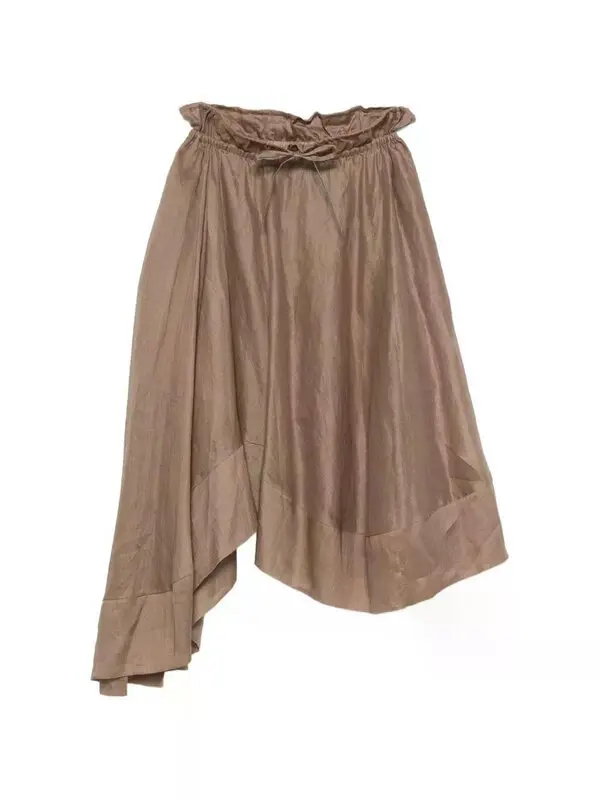 ISABELLE BLANCHE Drawstring Asymmetric Skirt - Brown