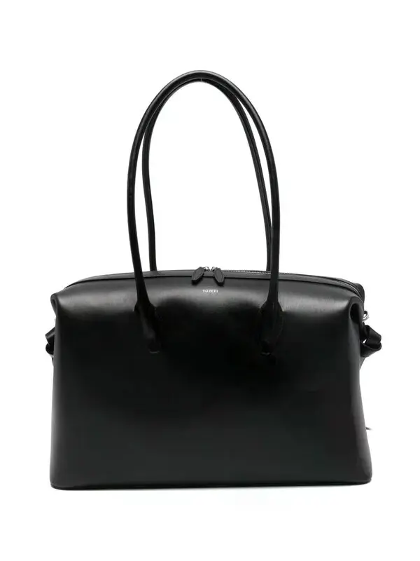 Yuzefi Large Brioche Leather Tote - Black