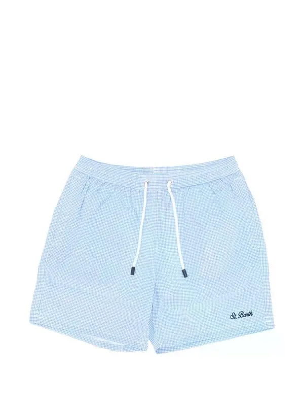 MC2 SAINT BARTH Gingham Swim Shorts - Blue