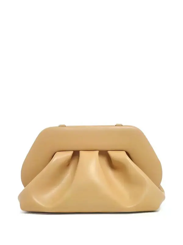 THEMOIRE Tia Gathered Clutch Bag - Neutrals