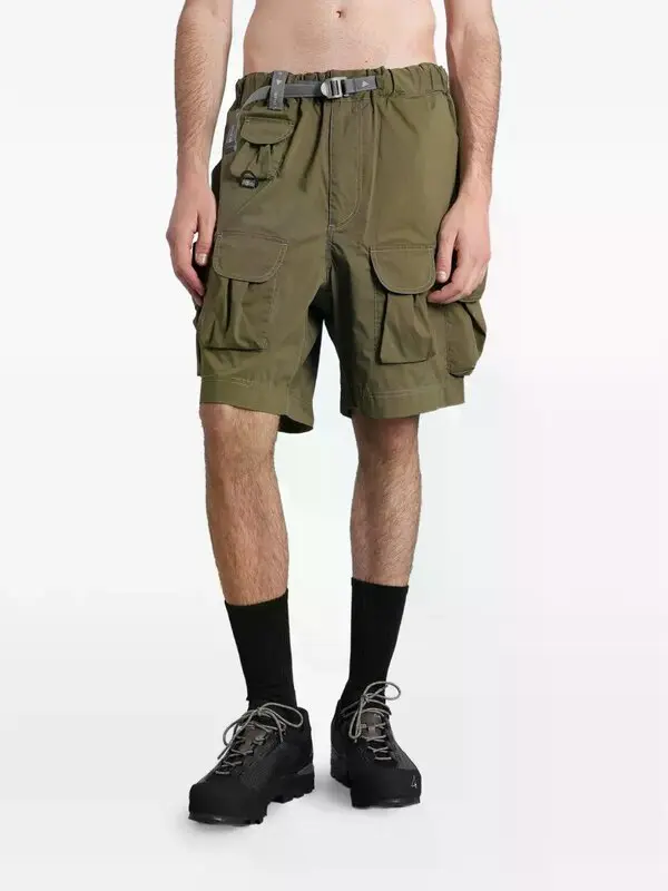 AND WANDER Multi-pocket Cargo Shorts - Green