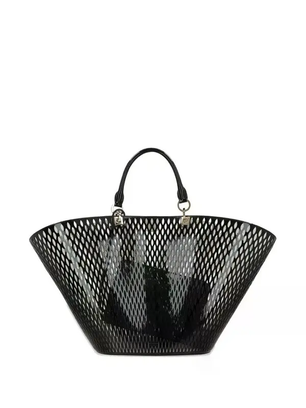 TOM FORD Cut-out Patent-leather Tote Bag - Black