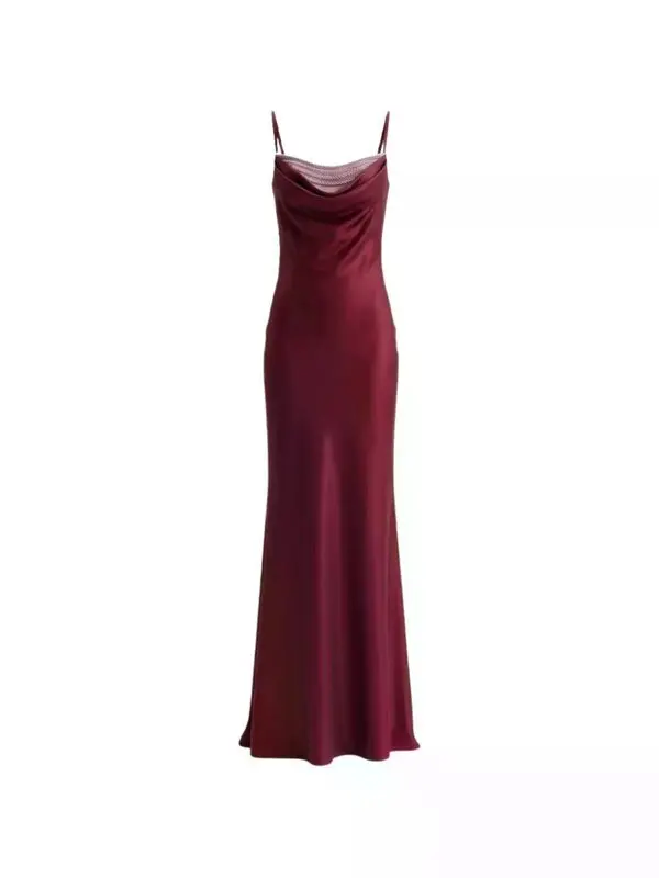 NAFSIKA SKOURTI Crystal Carrie Cowl-neck Dress - Red