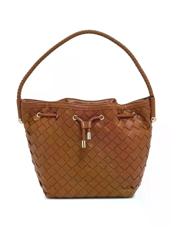 TWINSET Woven Drawstring Tote Bag - Brown