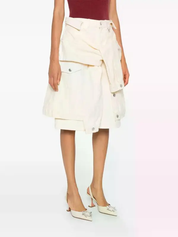 Viktor & Rolf Drape-detail Cotton Shorts - Neutrals