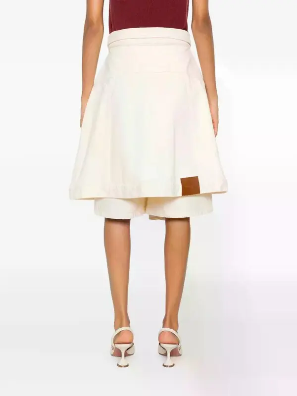 Viktor & Rolf Drape-detail Cotton Shorts - Neutrals
