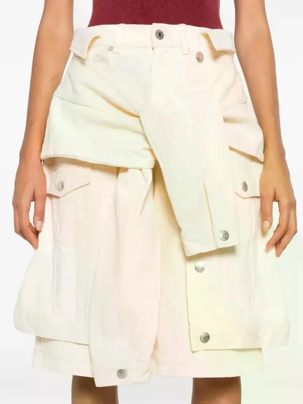 Viktor & Rolf Drape-detail Cotton Shorts - Neutrals