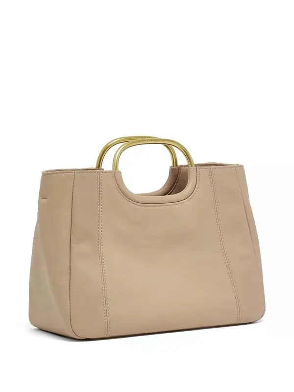 TWINSET Leather Tote Bag With Metal Handles