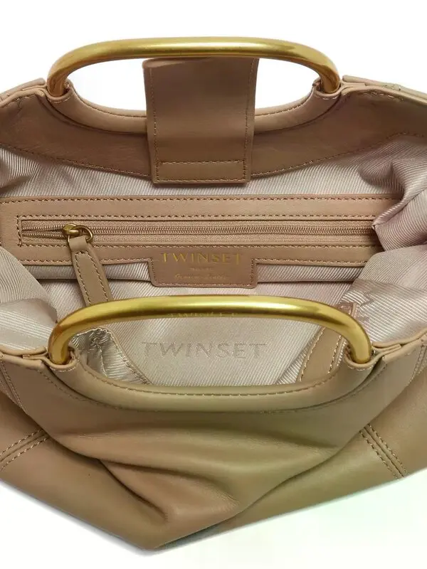 TWINSET Leather Tote Bag With Metal Handles