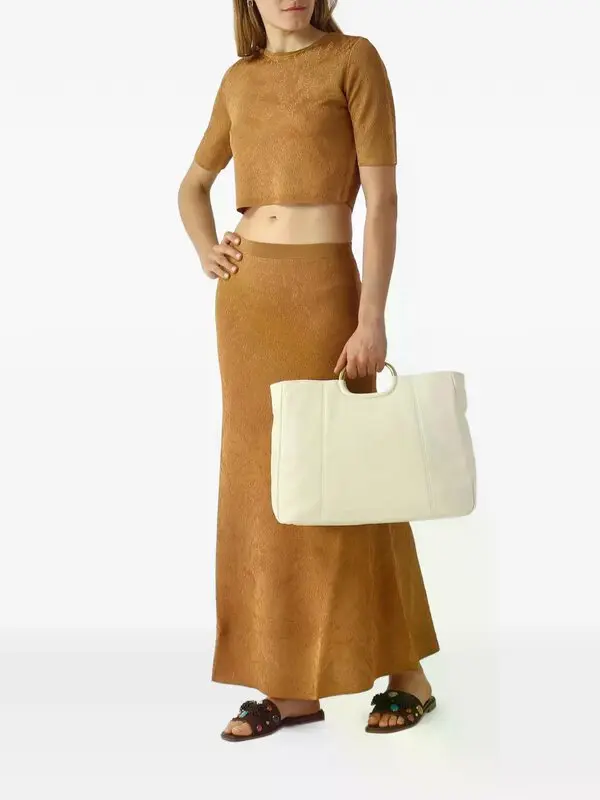 TWINSET Leather Tote Bag With Metal Handles