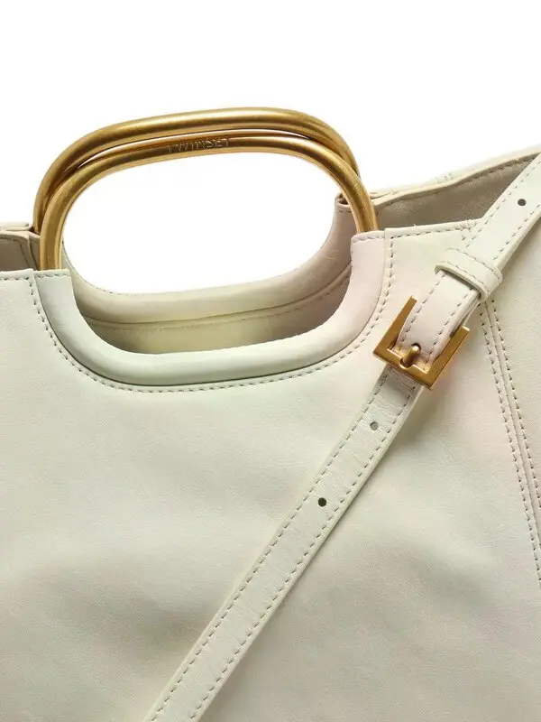 TWINSET Leather Tote Bag With Metal Handles