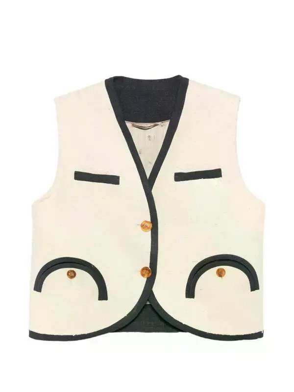 BLAZÉ MILANO Contrast-trim Waistcoat - Neutrals