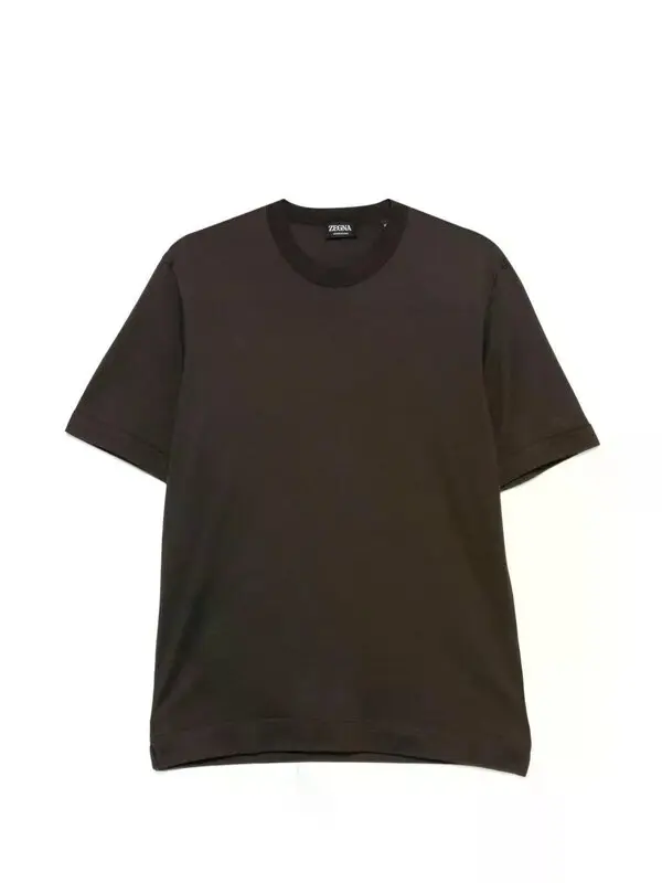 Zegna Crew-neck Short-sleeve T-shirt - Brown