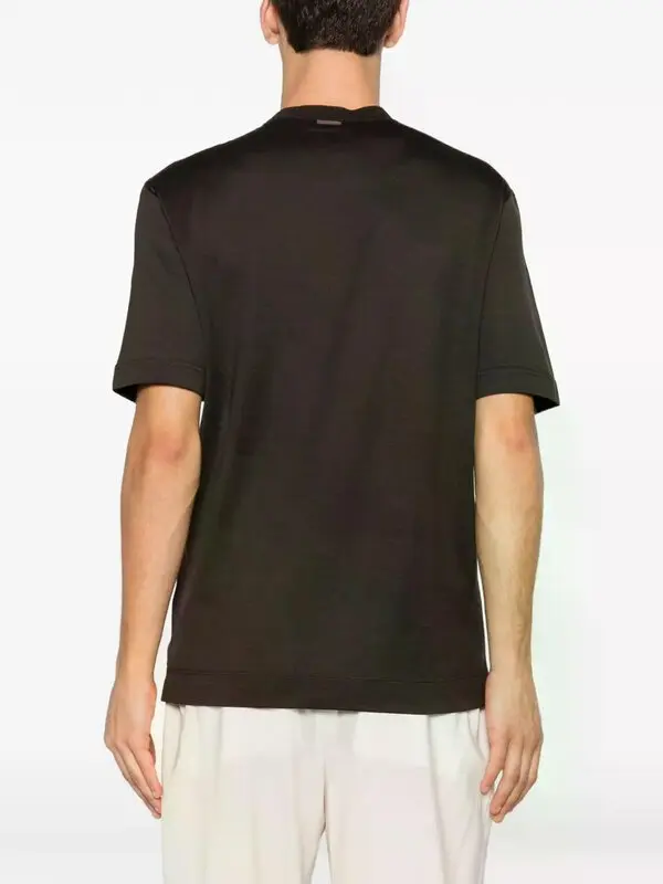 Zegna Crew-neck Short-sleeve T-shirt - Brown
