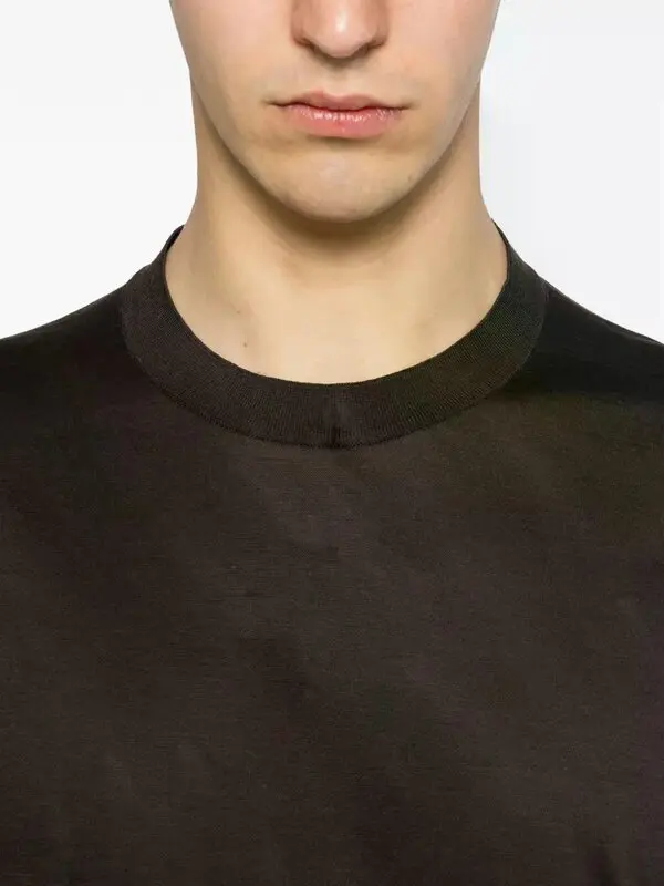 Zegna Crew-neck Short-sleeve T-shirt - Brown
