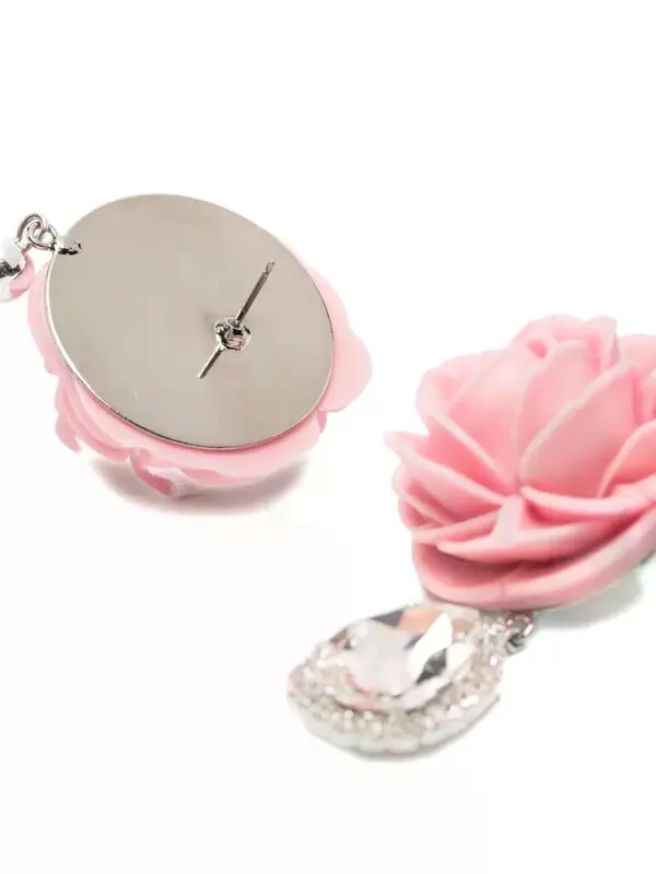 Magda Butrym Floral-detail Crystal-embellished Earrings - Silver