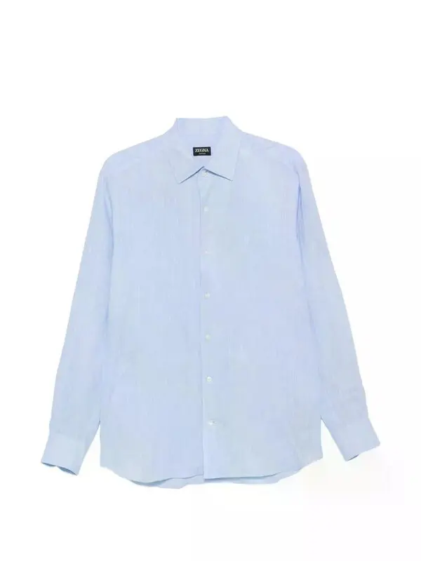 Zegna Long-sleeve Button-down Shirt - Blue