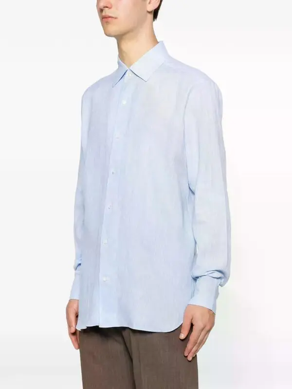 Zegna Long-sleeve Button-down Shirt - Blue
