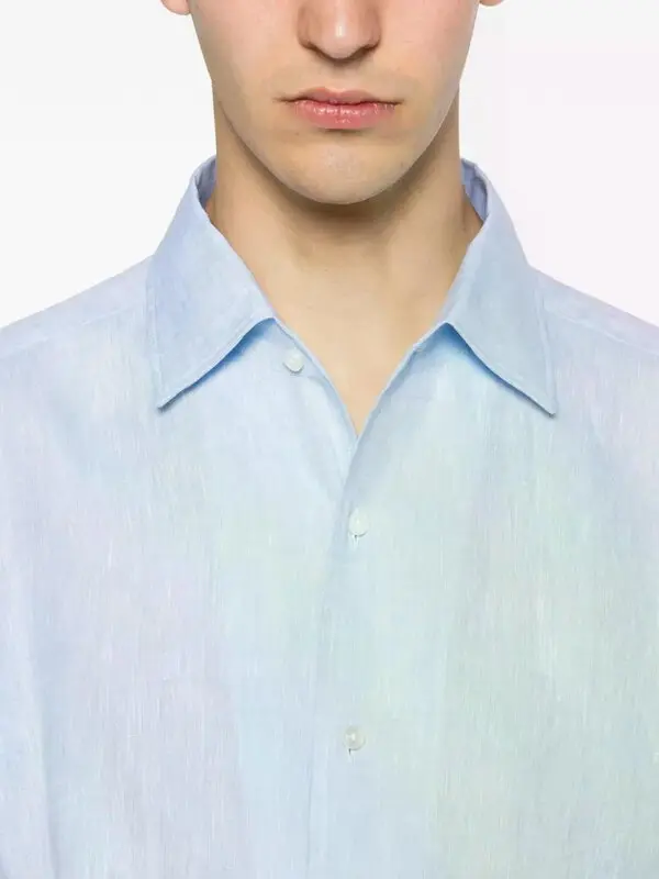Zegna Long-sleeve Button-down Shirt - Blue