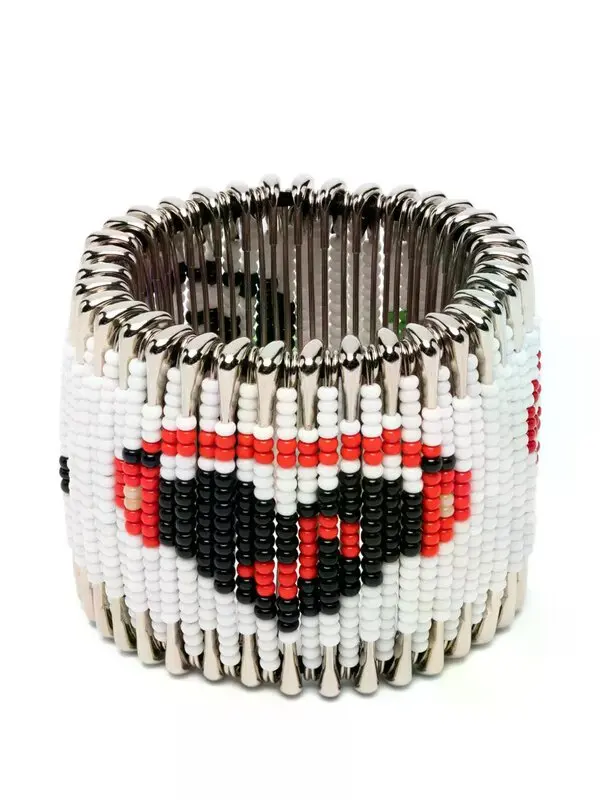 CHOPOVA LOWENA Beaded Safety-pin Bracelet - Silver