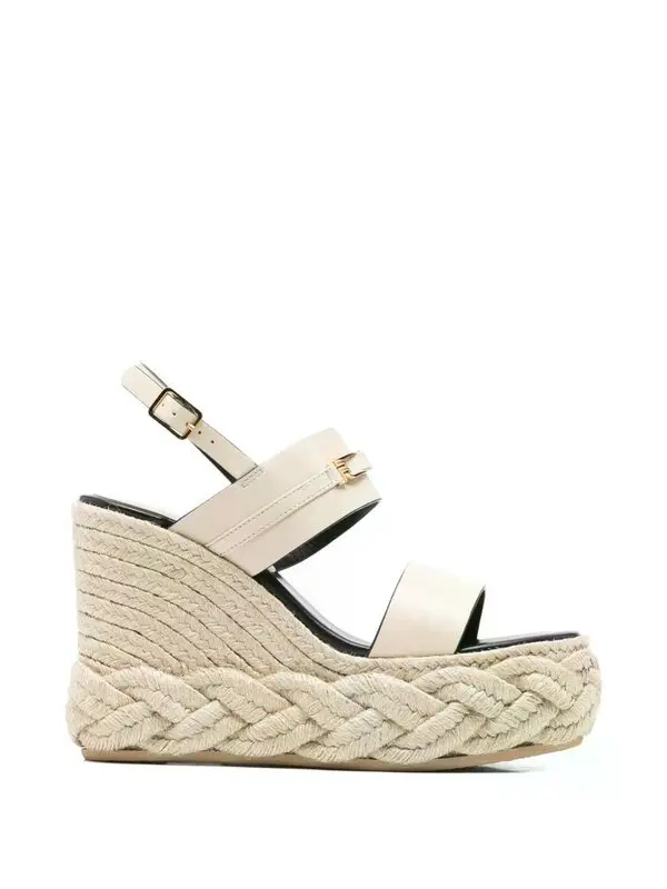 SERGIO ROSSI Braided-sole Wedge Sandals - Neutrals