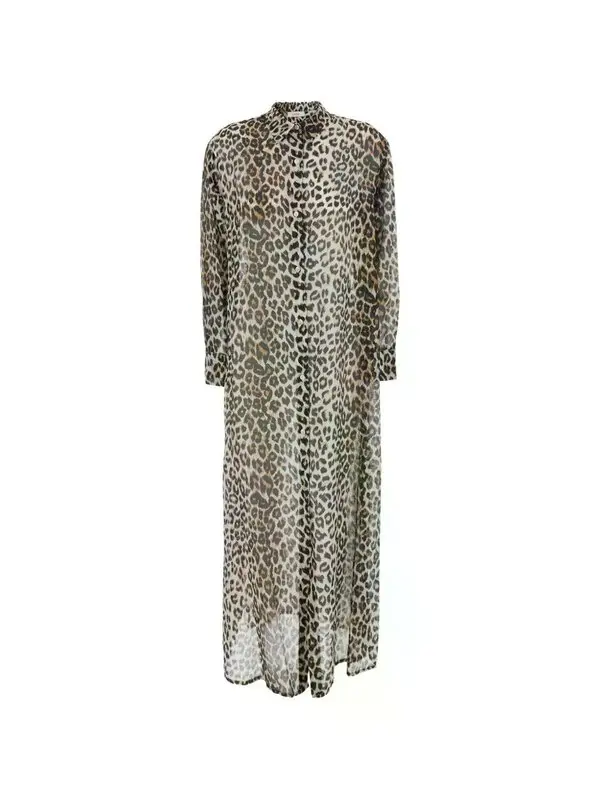JUCCA Leopard-print Shirt Dress - Neutrals
