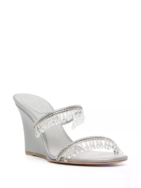 Rene Caovilla 80mm Crystal-embellished Wedge Sandals