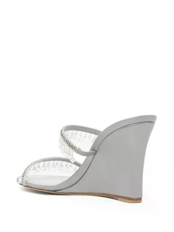 Rene Caovilla 80mm Crystal-embellished Wedge Sandals