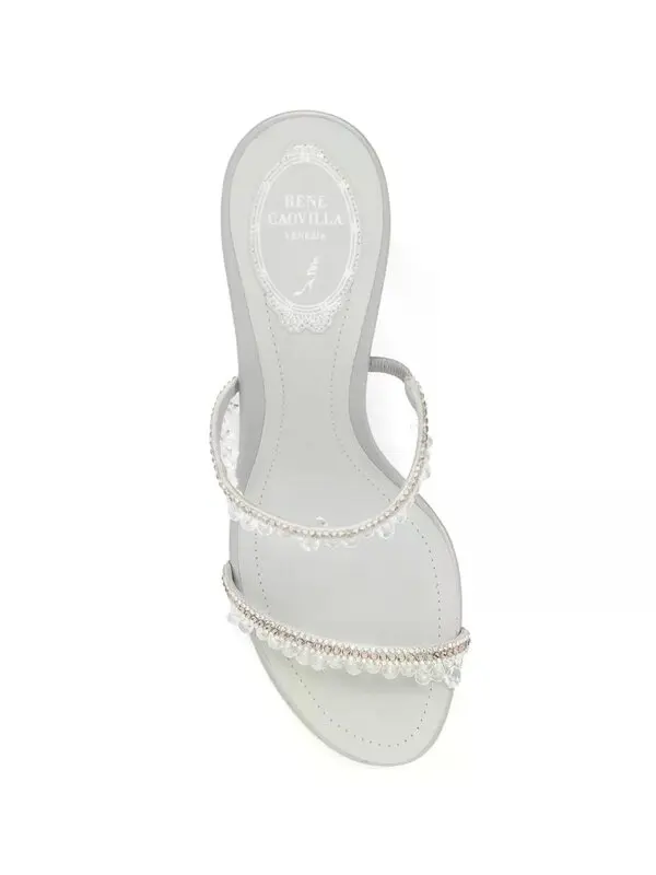 Rene Caovilla 80mm Crystal-embellished Wedge Sandals