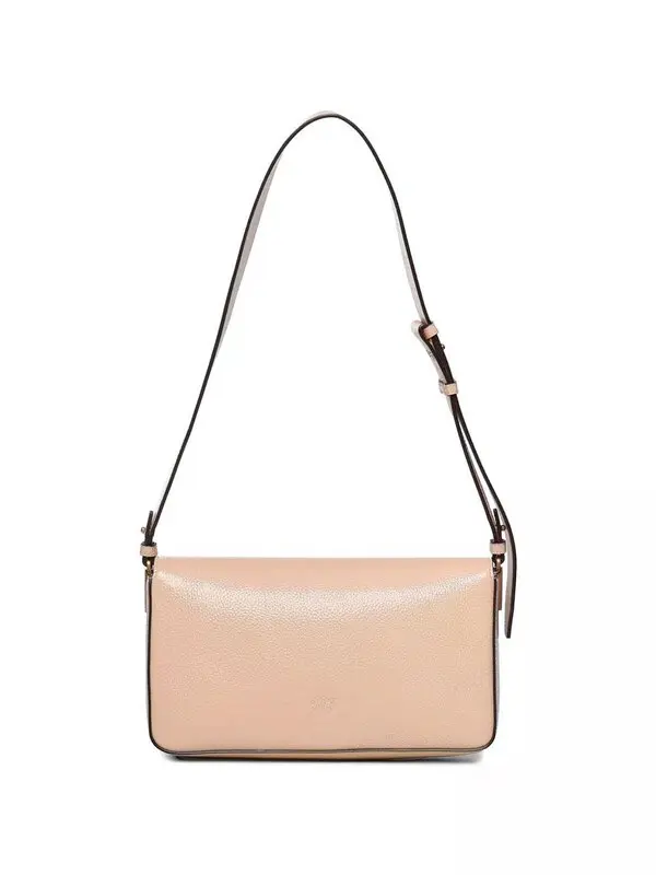 Pinko Love Birds Leather Shoulder Bag - Neutrals