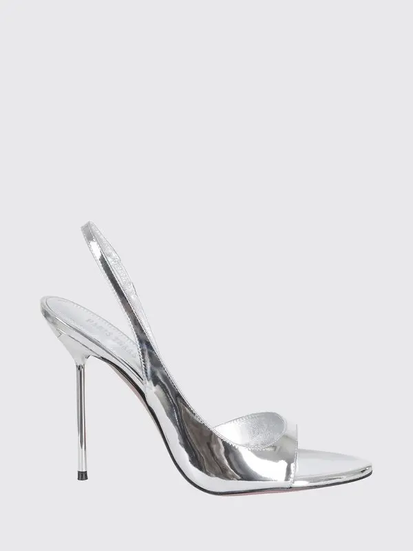 Paris Texas Patent Leather Heeled Sandals - Silver