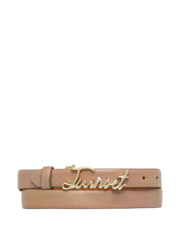 TWINSET Logo Buckle Belt - Neutrals